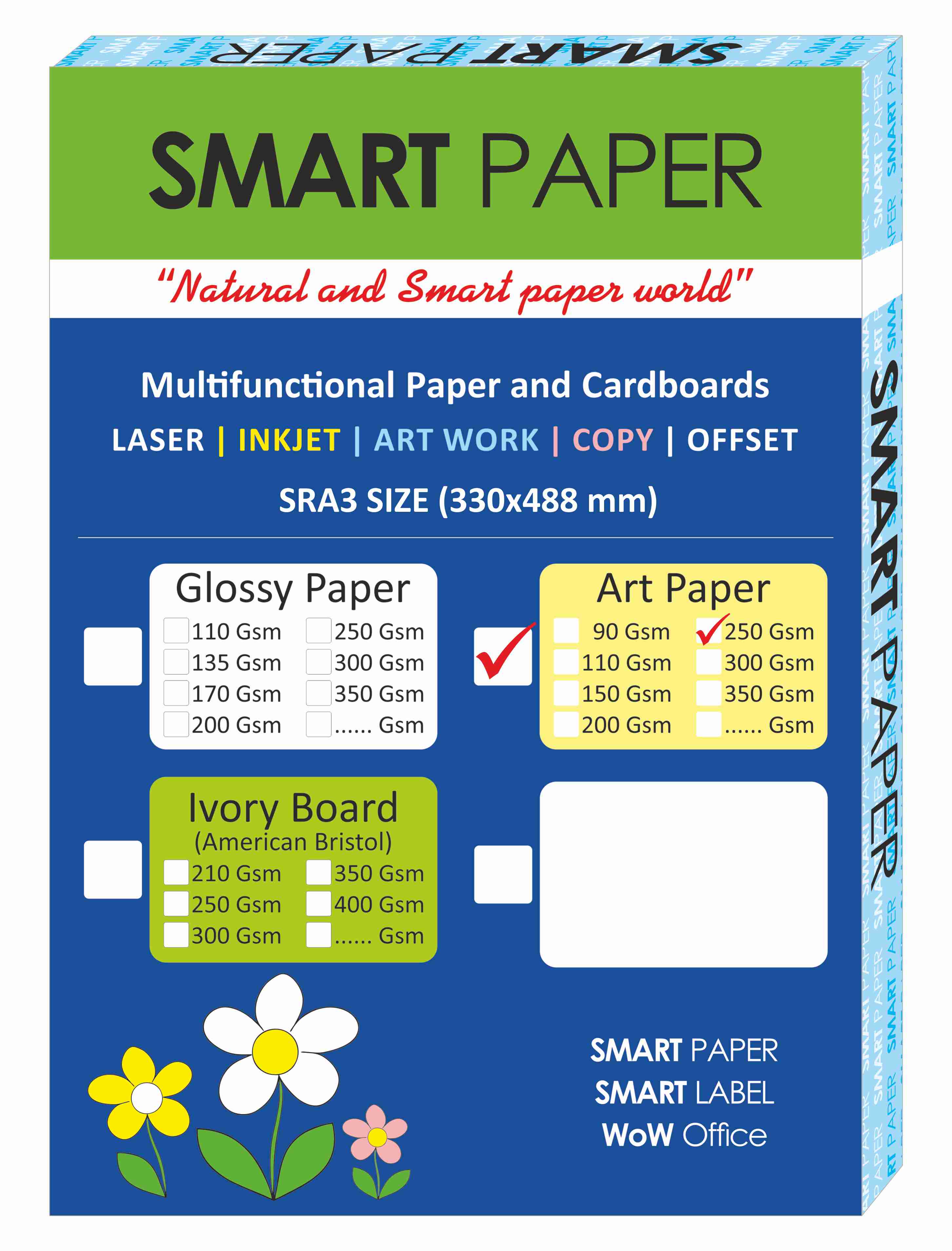 Papel Premium A3 Sin Estucar 250 g/m² | 100 Hojas